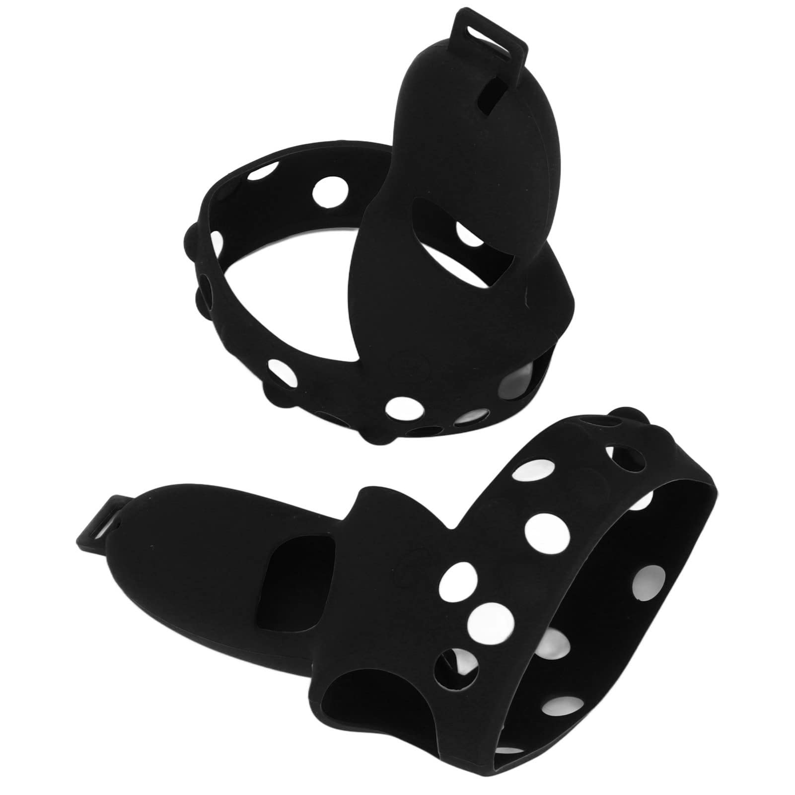 Qinlorgo Controller Grip Cover, Protective Silicone Antislip Adjustable Handle Protective Sleeve Sweatproof with Strap for Oculus Quest 2(Black)