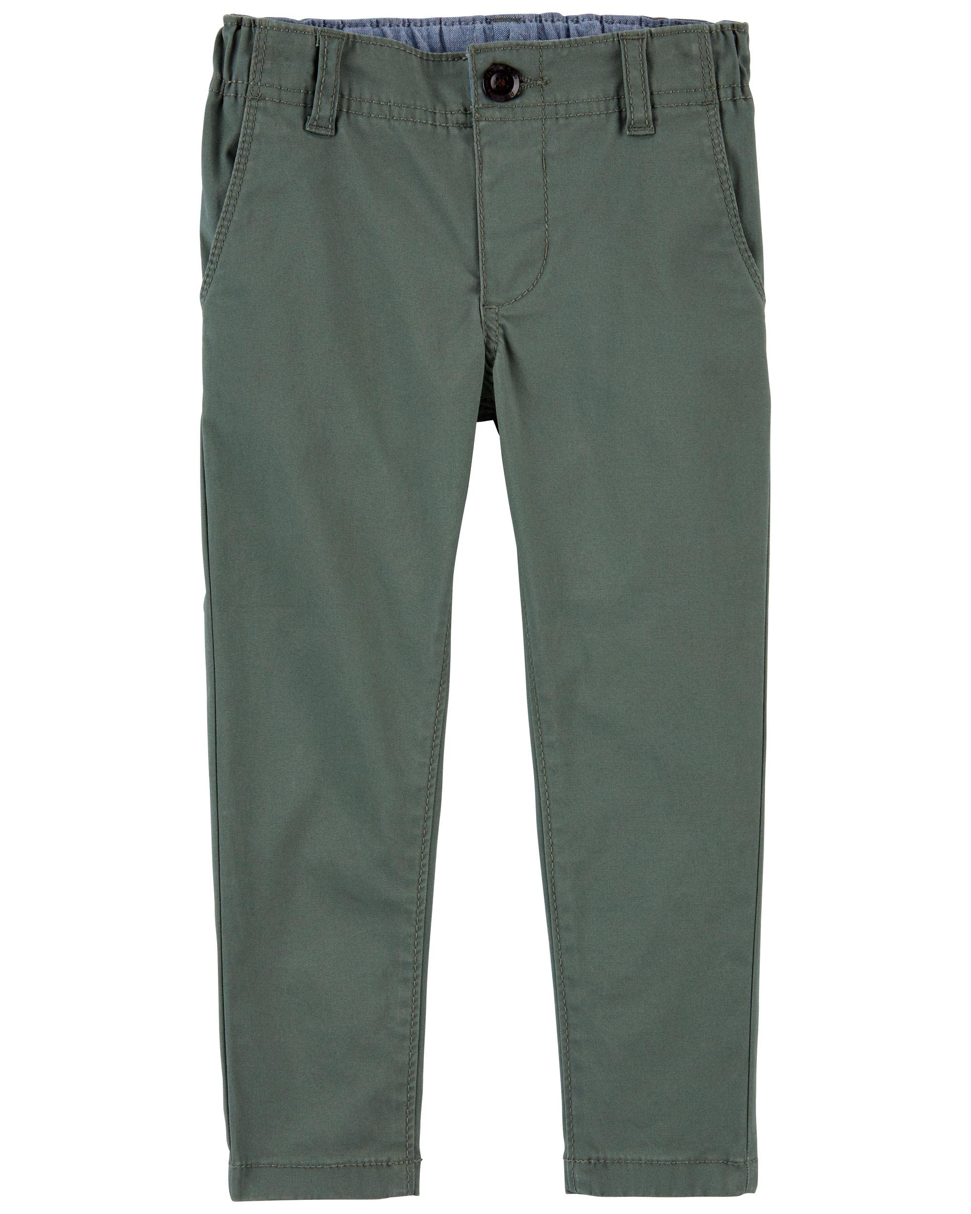 OshKosh B'Gosh Boys' Slim Stretch Chino Pants, Elvis Parsley, 24M