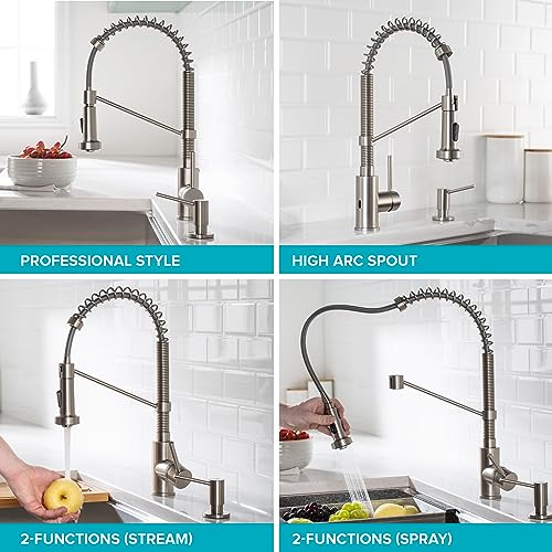 Kraus KSF-1610SFS Bolden Touchless Sensor Commercial Pull-Down Single Handle 18-Inch Kitchen Faucet, Spot Free Stainless Steel