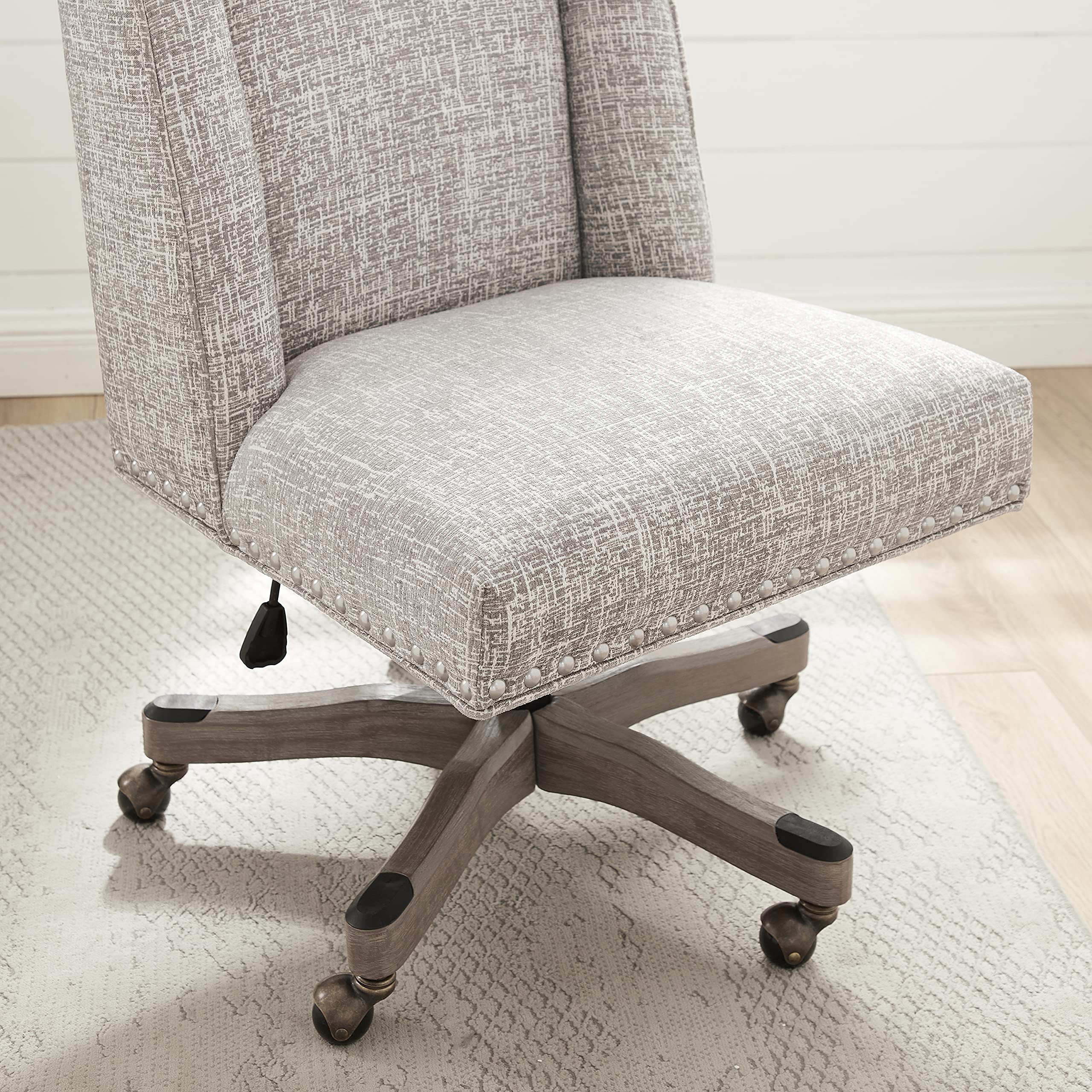 Linon Silver Grey Adjustable Clayton Office Chair, Aqua