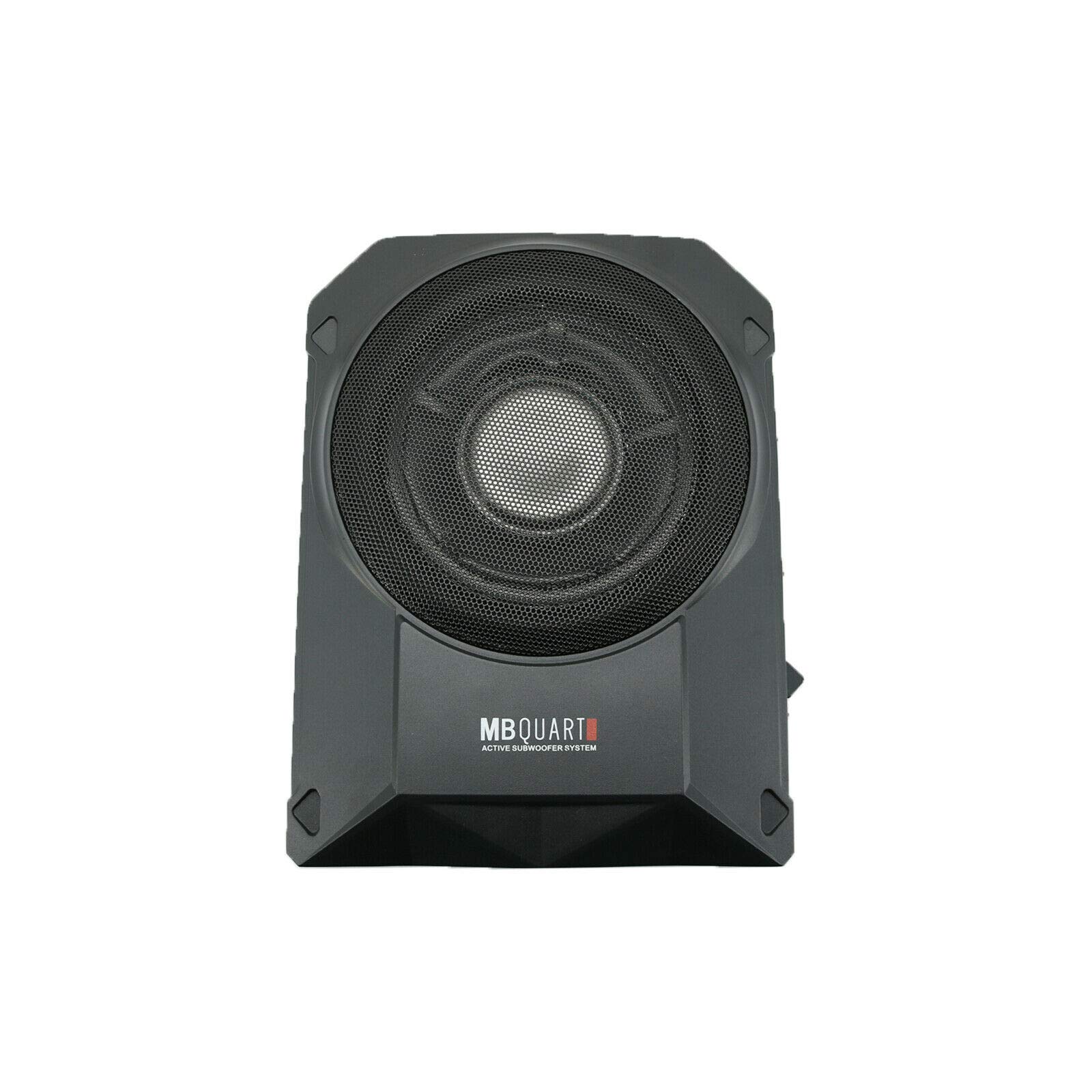MB Quart RW-110A 800W Reference Series 10'' Slim Low Profile Compact Under-Seat 4-Ohm Active Powered Subwoofer Enclosure with Built in Amplifier for Car RV ATV - 3rd Gen, Black