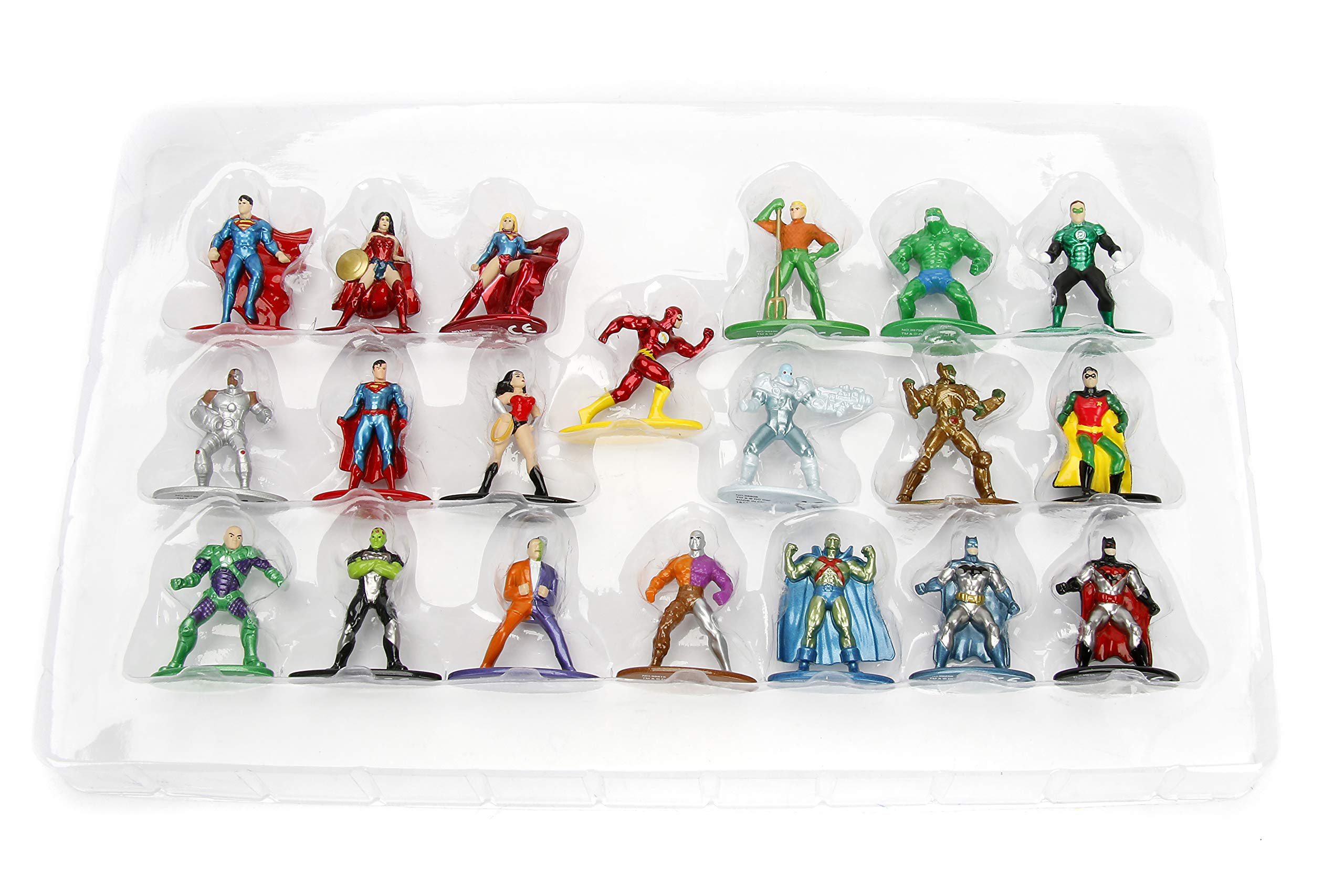 Jada Toys DC Comics 1.65" Die-cast Metal Collectible Figures 20-Pack Wave 1, Toys for Kids and Adults, Multi-Color (84409)