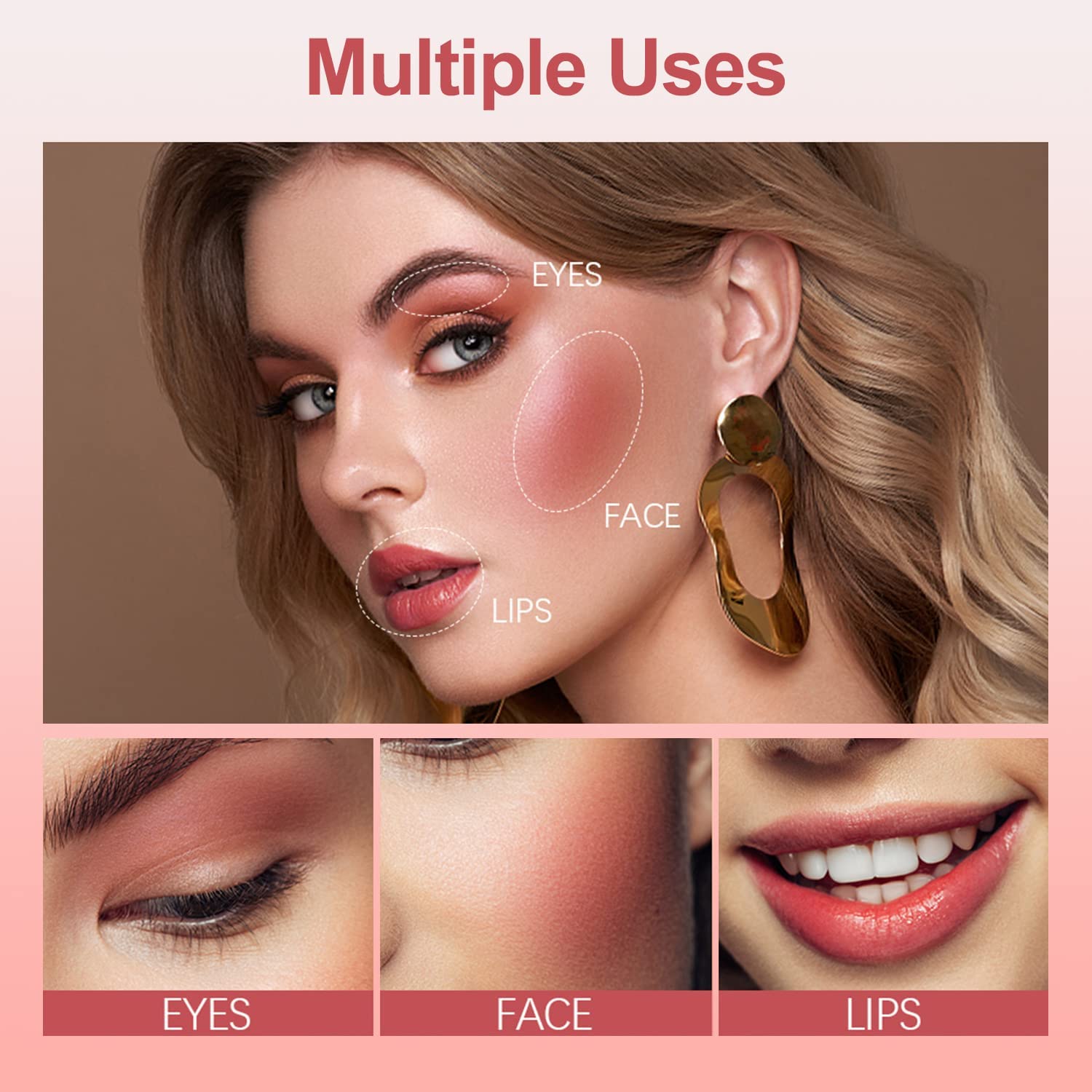 Liquid Blush - Silky Cream Blush,Blendable Blush Stick for Cheeks,Natural Matte Blush Wand,Moisturizing & Long Lasting Face Blush (02#Lucky)