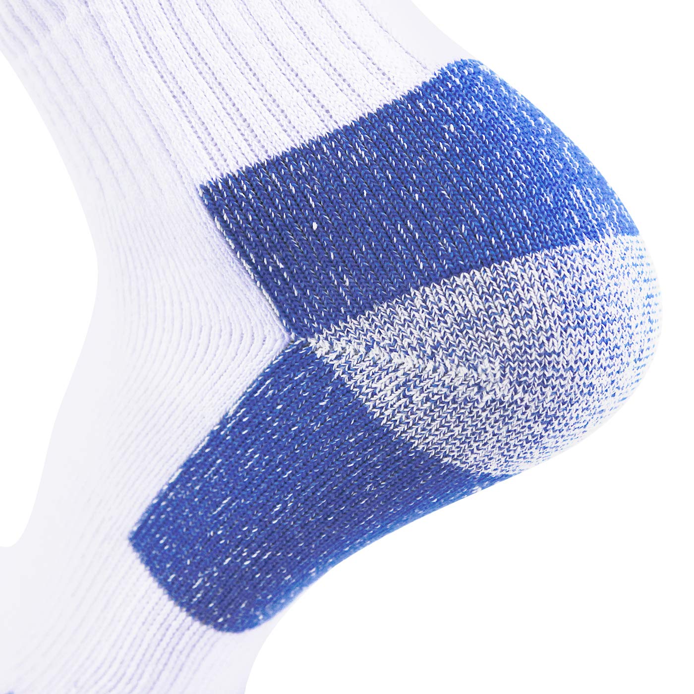 JOURNOW 10 Pairs Men's Cotton Extra Heavy Cushion Low Cut Socks (10-13, White+Blue, numeric_10)