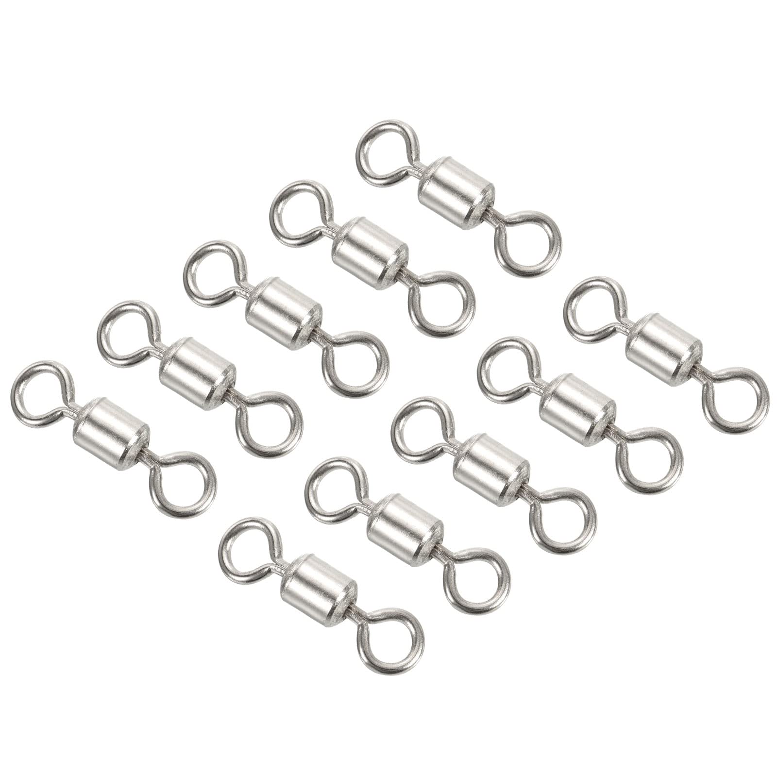 PATIKIL Fishing Barrel Swivels, 20 Pack 156LBS Copper Rolling Hook Line Connector Terminal Tackle for Saltwater Freshwater Fishing, Silver