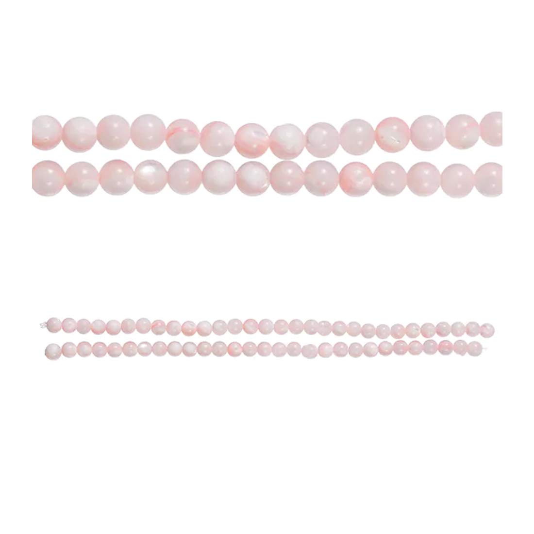 Light Pink Mother of Pearl Round Beads, 4mm by Bead Landing