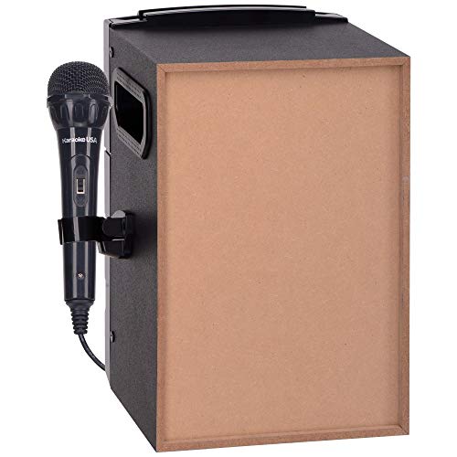 Karaoke USA Portable MP3 Karaoke Player with Bluetooth, PA, and Built-In Battery (GQ410) , Black