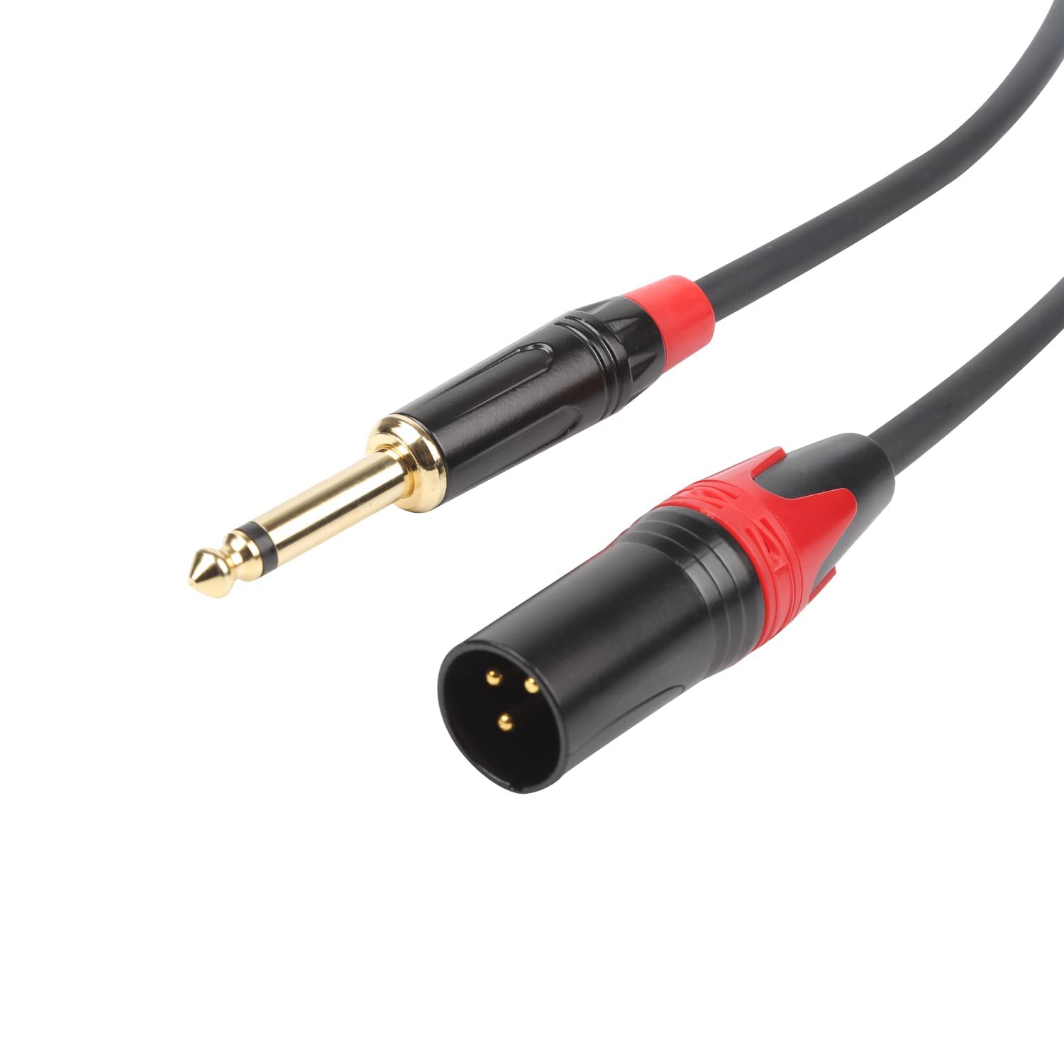 QSDXNYDC XLR Microphone Cable XLR Male to 1/4"(6.35mm) Mono Plug Interconnect Cable, Powered Speakers, Stage, DJ, Studio Sound Consoles