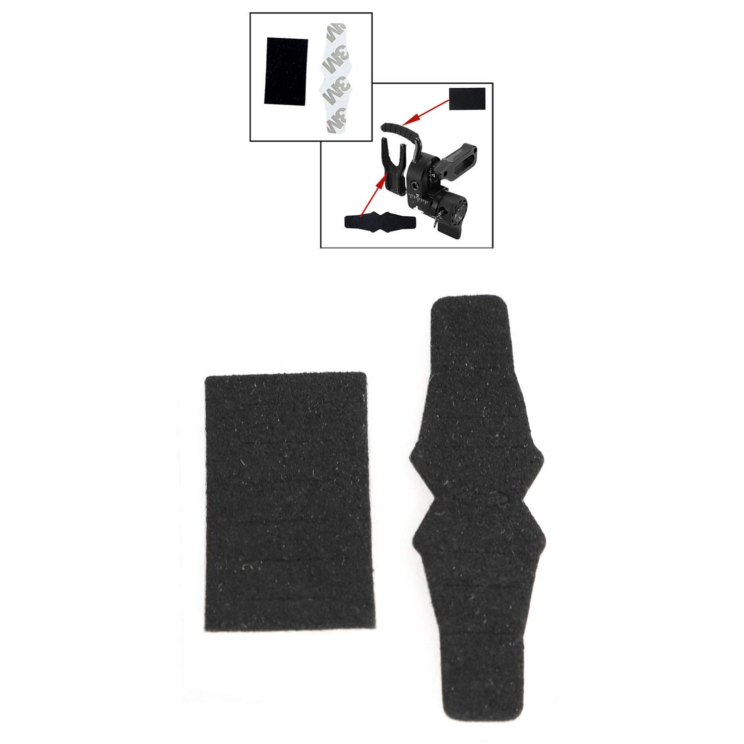 LQ Industrial Arrow Rest Sticker 1Set Black Archery Arrow Rest Non-slip Felt Tape Archery Sticker Pad for Compound Bow