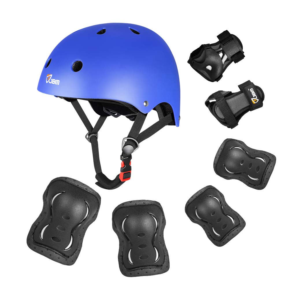 JBM Kids Full Protective Gear Set, Multi-Sport Helmet, Knee Pads and Elbow Pads with Wrist Guards, Full Protection