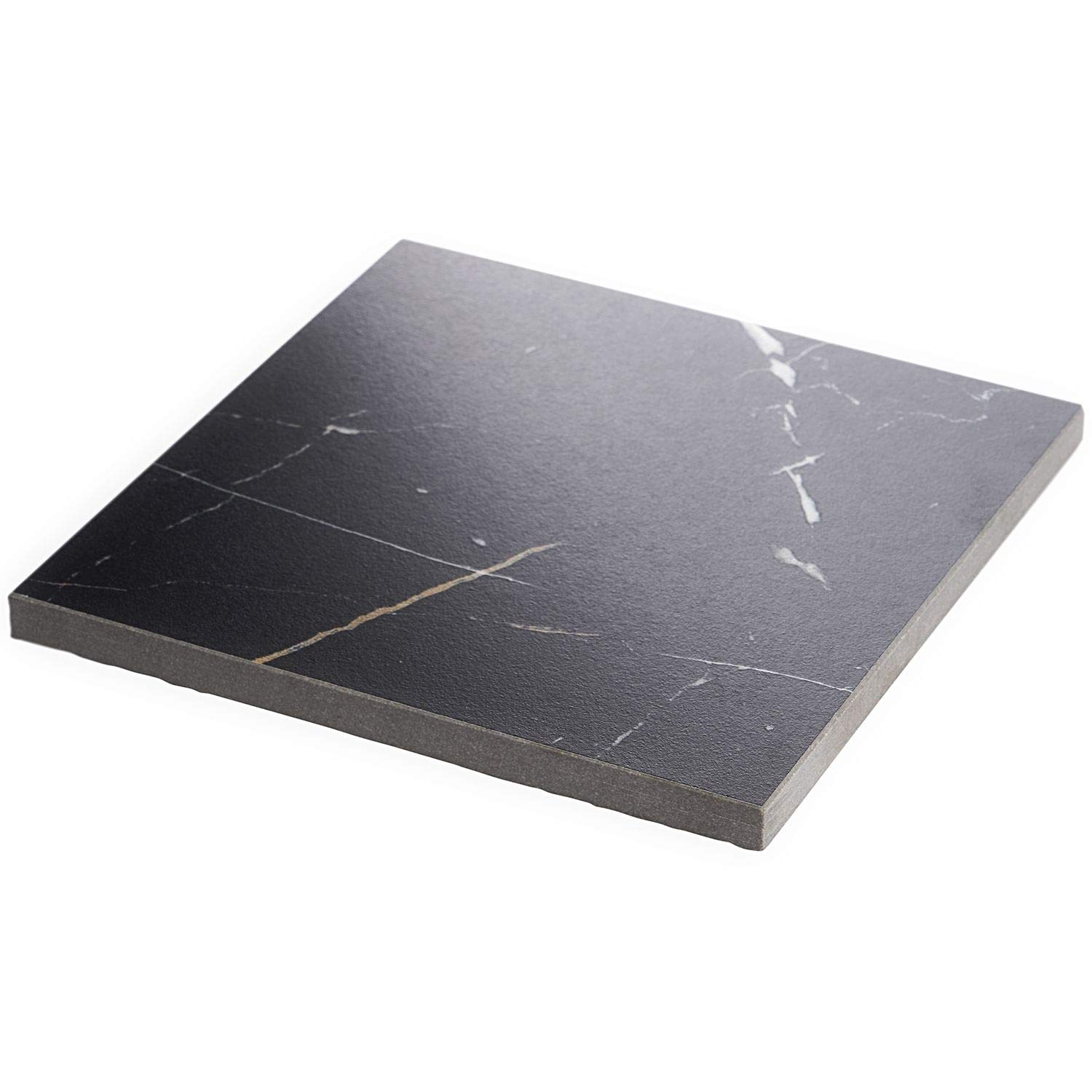 Marmo Black Marble Look 6 in. x 6 in. Matte Porcelain Floor and Wall Tile Sample