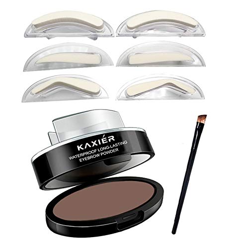 Moakxer Eyebrow Powder,Waterproof Eyebrow Stamp Powder Seal Perfect Nature Eye Brow Powder Tinting Coloring Kit Delicate Shape (301# Light Brown)