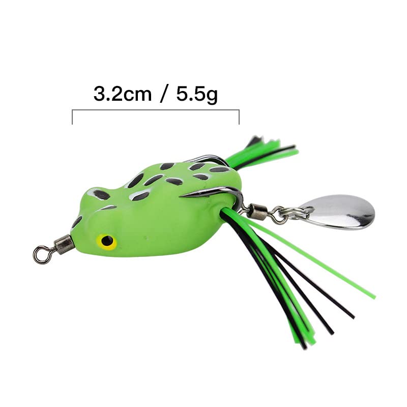 Madi Kay Designs Fishing Gear 迷你雷蛙七星虫3.2cm5.5g自带亮片仿真Fals