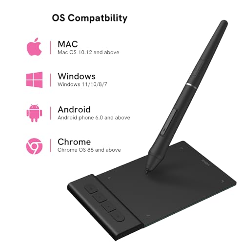 VEIKK VK430 Drawing Tablet 4x3 inch OSU Tablet, Portable Computer Graphics Tablets with 4 Shortcut Keys 8192 Levels Battery-Free Stylus Pen, Compatible with Mac/Windows/Android/Chrome/Linux