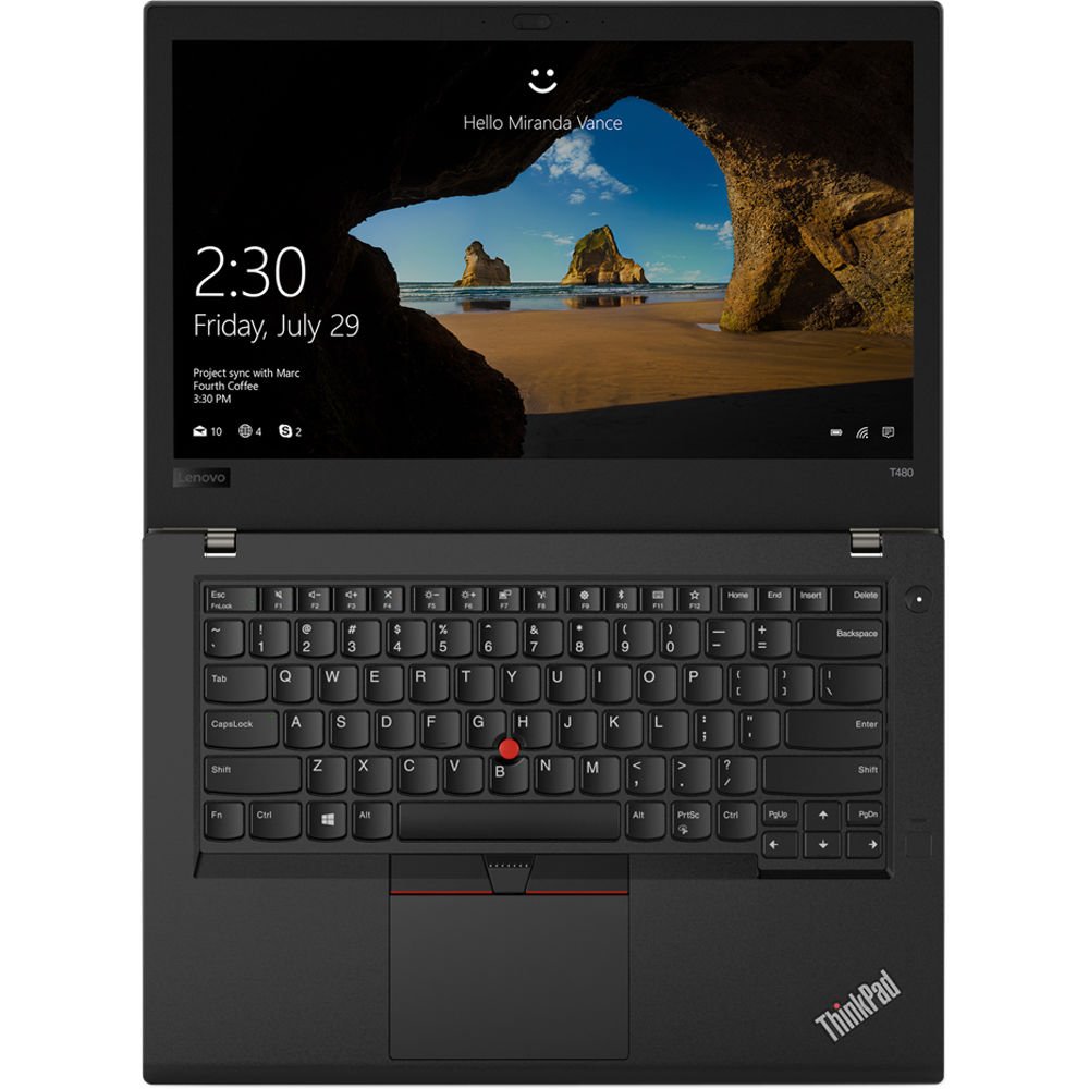 Lenovo ThinkPad T480 14" LCD Notebook Computer, Intel Core i5-8250U, 4GB RAM, 500GB HDD, Windows 10 Pro