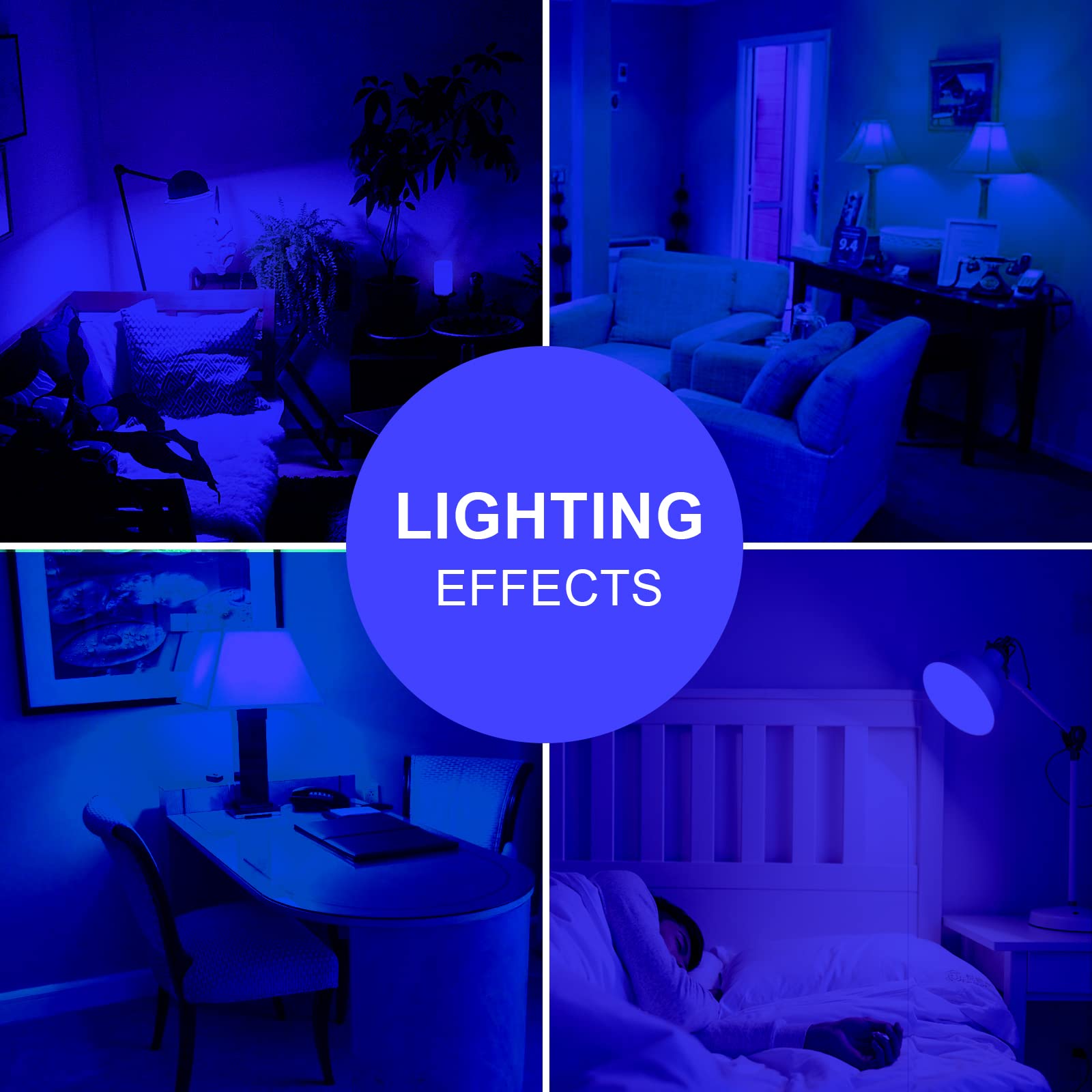 LILAIT CFL 13 Watt Light Bulbs CETL Approved E26 Base 120V Party Light for Indoor and Outdoor (Blue)