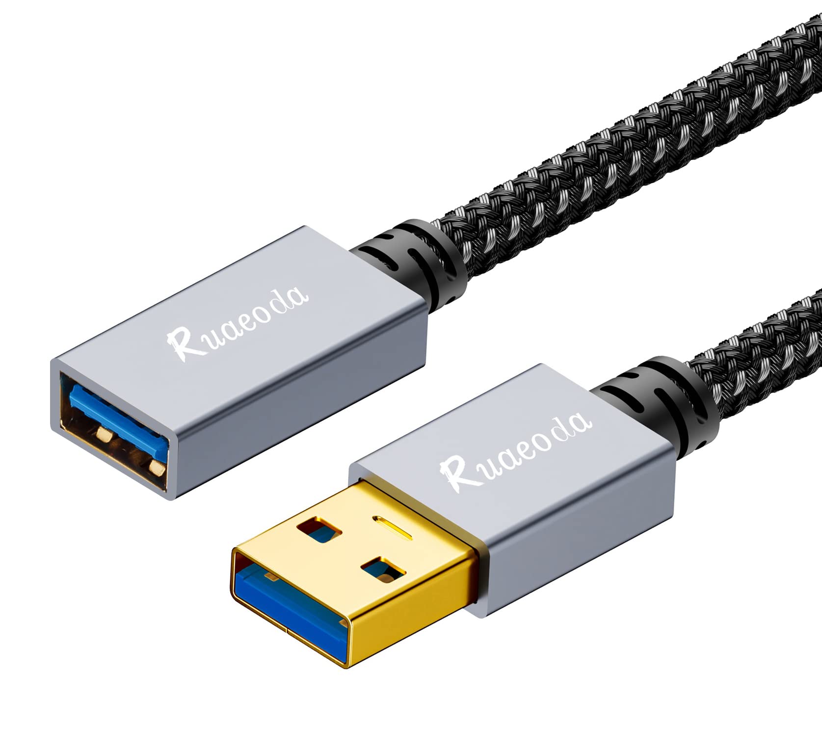 Ruaeoda USB 3.0 Extension Cable 10 ft, SuperSpeed Type A Male to Female Extension USB Cable for Phone Charging, Playstation,Xbox,USB Flash Drive, Card Reader,Hard,Drive,Keyboard,Camera,Printer