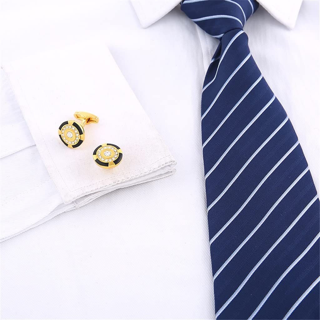 MJWDP Men's Cufflinks French Shirt Cuff Studs with Diamonds (Color : A, Size : One Size)
