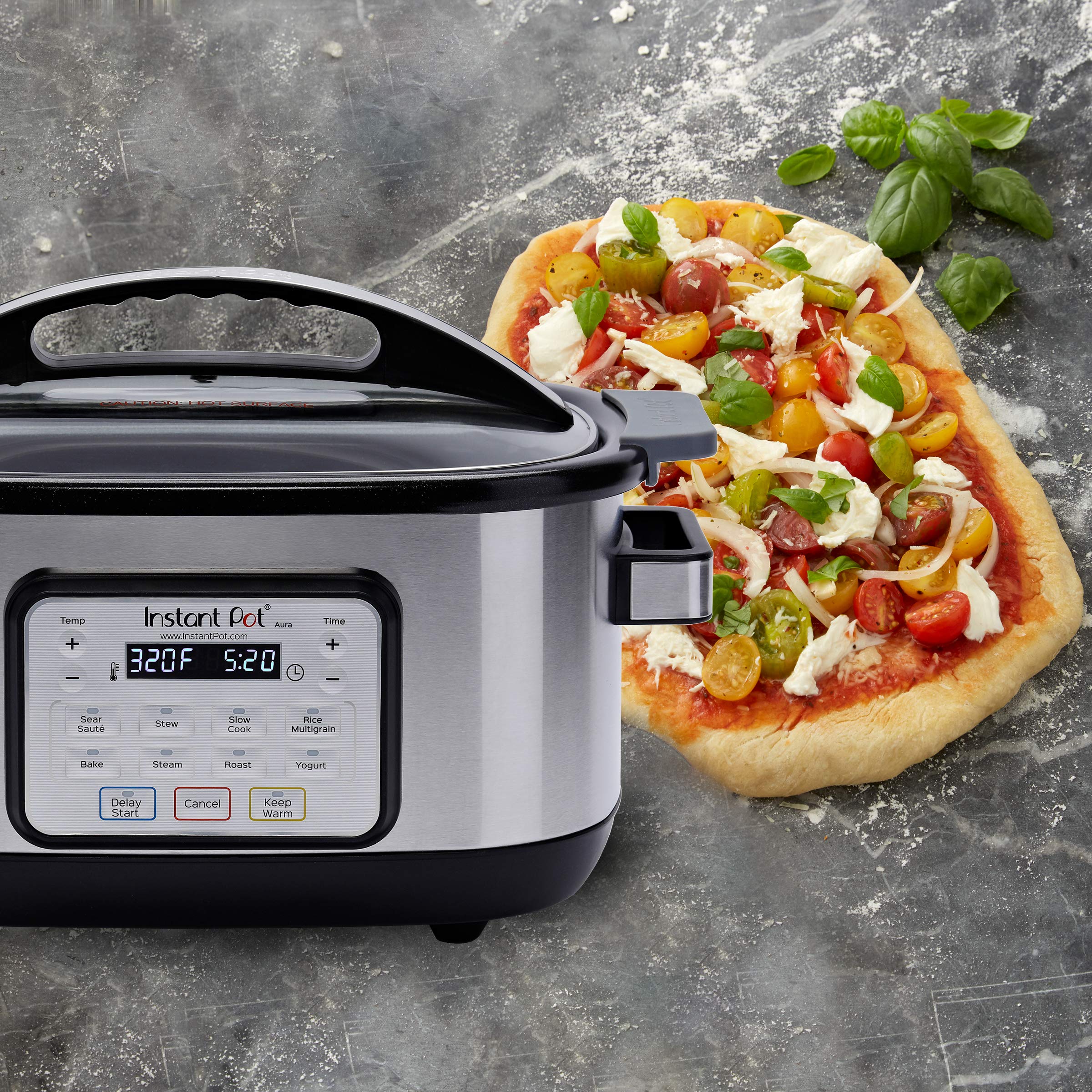 Instant Pot Aura 10-in-1 Multicooker Slow Cooker, 10 One-Touch Programs, 6 Qt, Silver (AURA 6Qt)