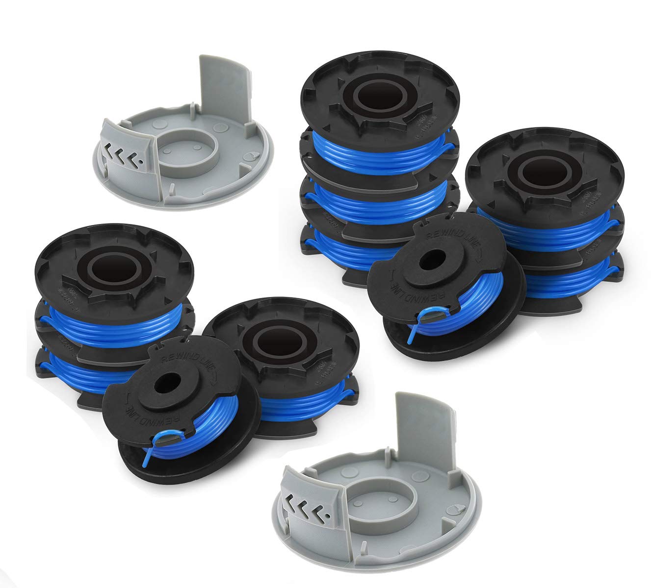 LEIMO KPARTS 0.065 String Trimmer Spool Line for Ryobi One+ AC14RL3A, 0.065" Autofeed Replacement Spools for Ryobi 18V, 24V, and 40V Cordless Trimmers (12 Pack)