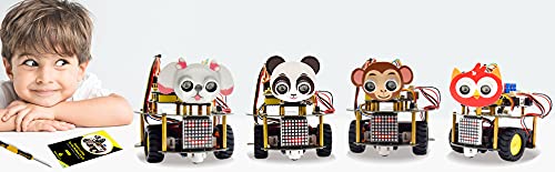KEYESTUDIO Turtle Smart Robot Car Kit V3.0 for Arduino, IR Remote/Bluetooth Control, 8x8 LED Matrix, Line Tracking, Ultrasonic Obstacle Avoidance/Follow