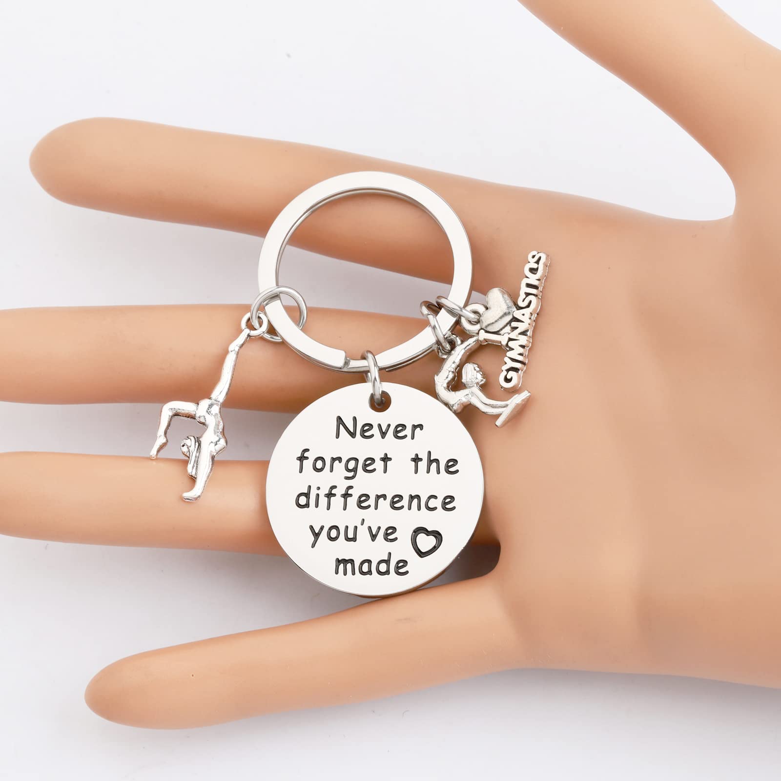 MYOSPARK Gymnastics Keychain Gymnastics Team Gift Gymnastics Student Graduation Gift Never Forget The Difference You’ve Made (Gymnast difference KC)
