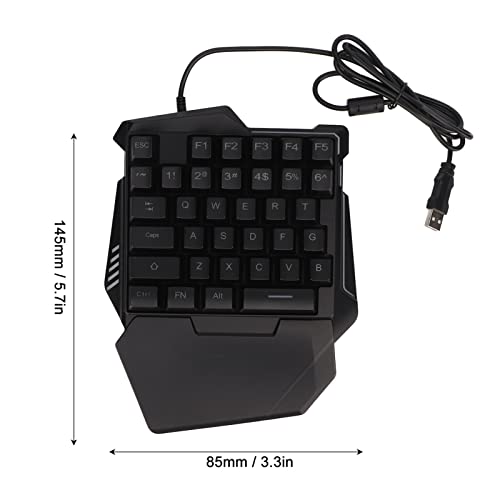 VINGVO One Handed Gaming Keyboard, 35 Keys RGB Gaming Keyboard Ergonomic Design Silent for PC
