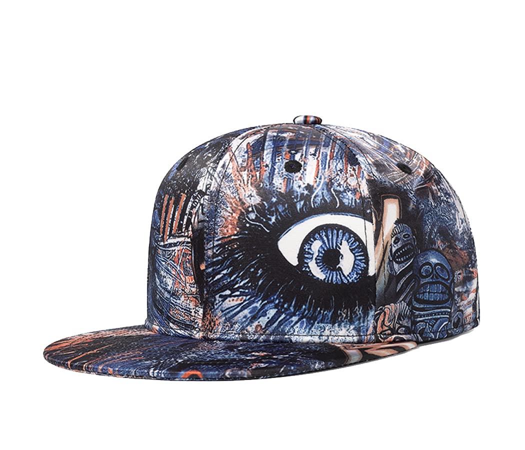 Quanhaigou Colorful Graffiti Snapback Hats for Men Women, Abstract Printed Sun Baseball Cap Flat Bill Youth Hip Hop Caps