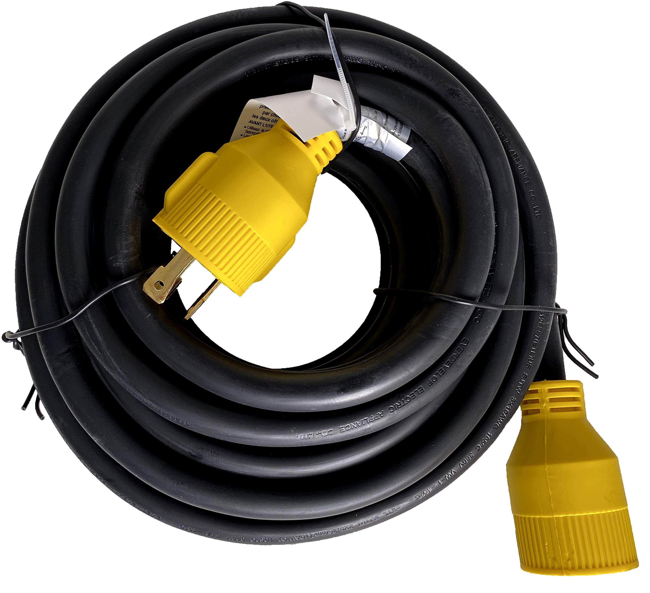 L5-30P to L5-30R Locking Generator Power Cord, 30A, 125V, 10 AWG, 3 Conductor - Iron Box # IBX-5801Y (10 ft)