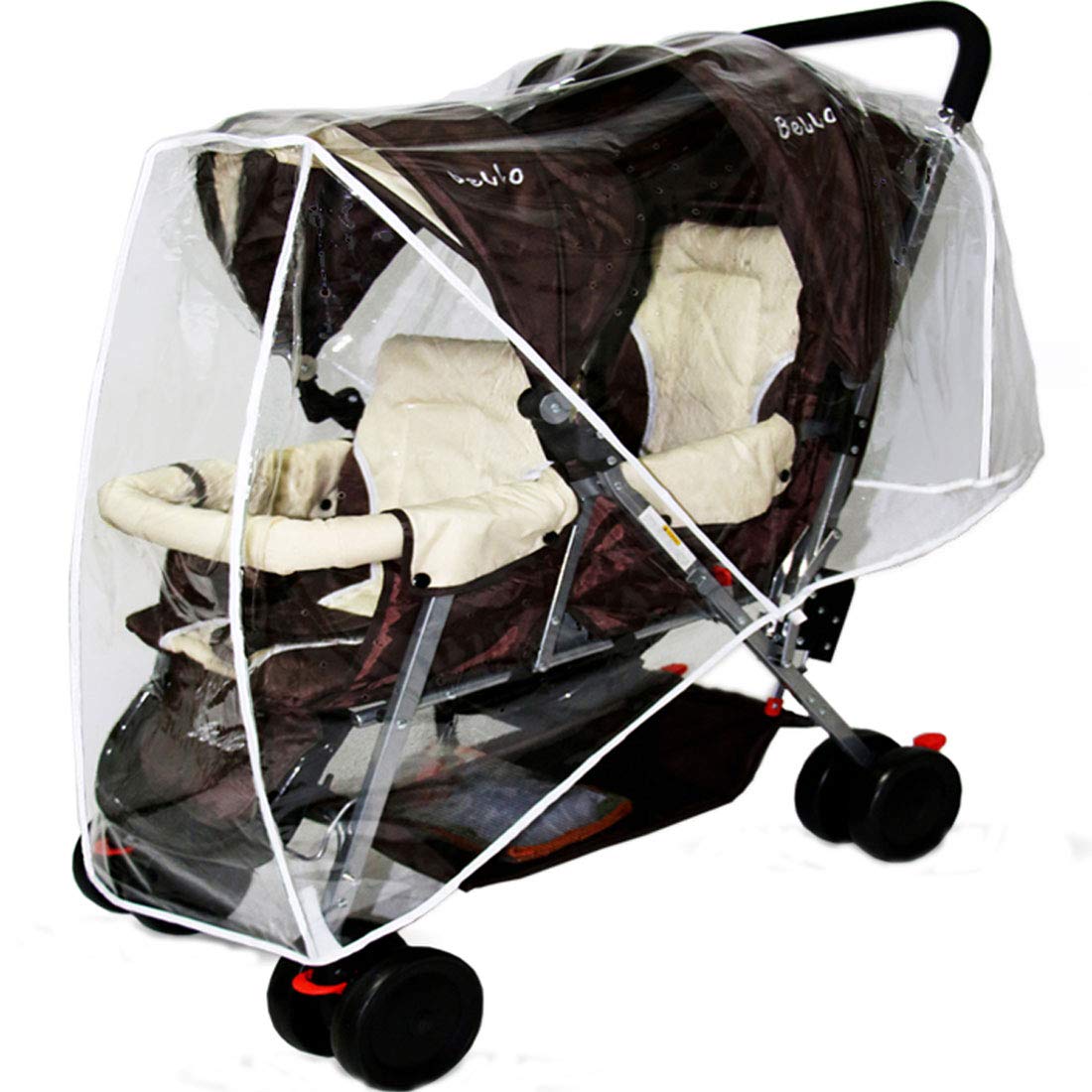 Levoberg Weather Shield for Double Stroller Universal Baby Stroller Rain Cover for Baby Outdoor Protection Wind Shield (Style 1)