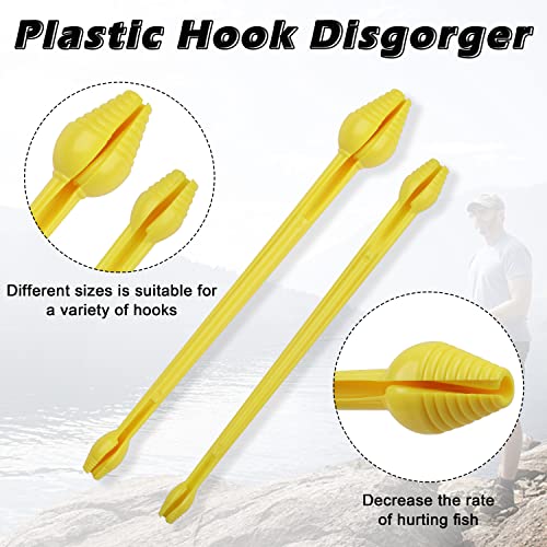 Plastic Fishing Hooks Disgorger Snelled, Fish Hook Remover Tool Fishing Gear Accessories (6Pcs, Mixed Size)