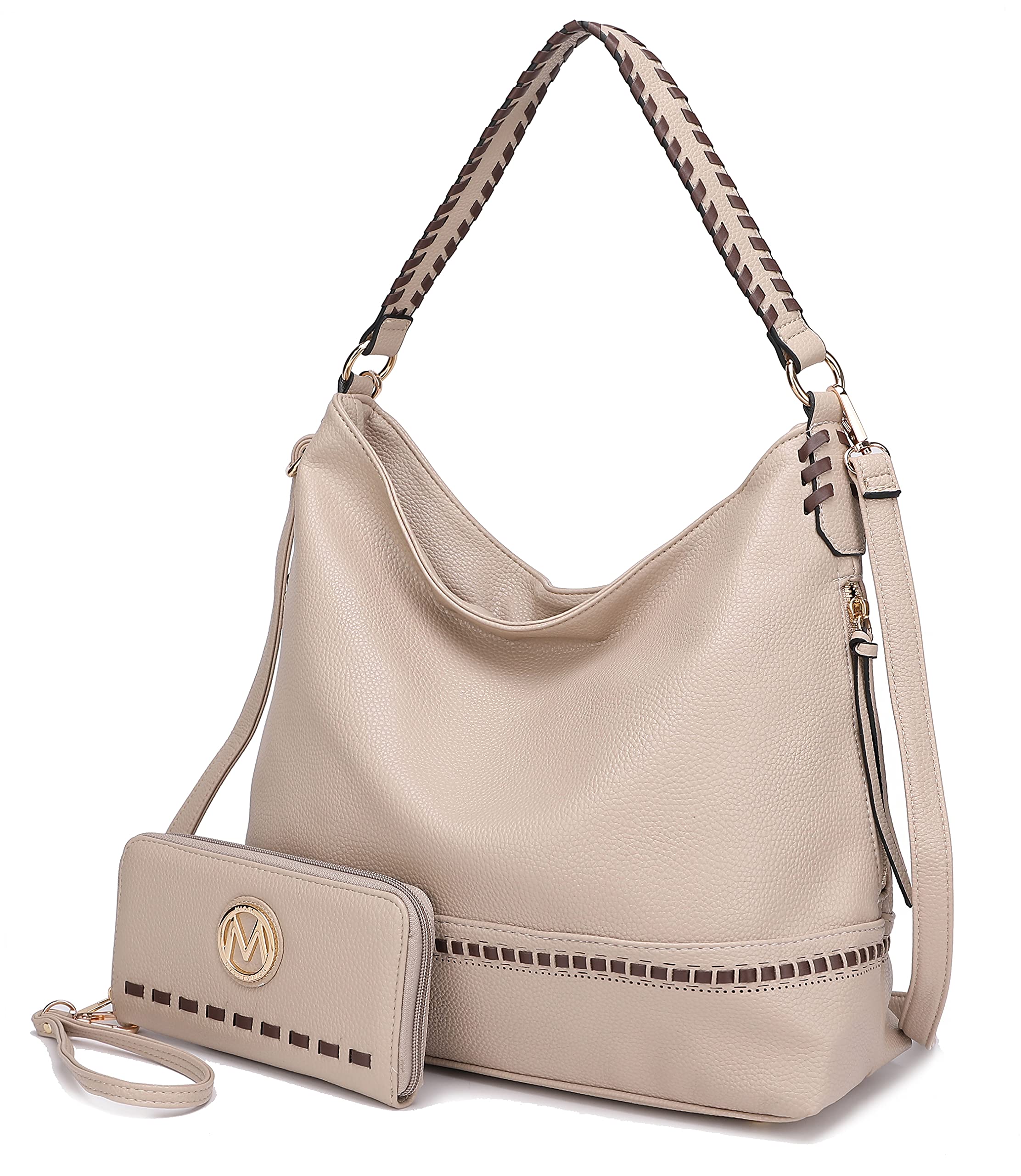 MKF Collection Hobo Purses for Women β Soft PU Leather Handbag Womens Hobo Shoulder bag β Fashion Top Handle Pocketbook Pewter