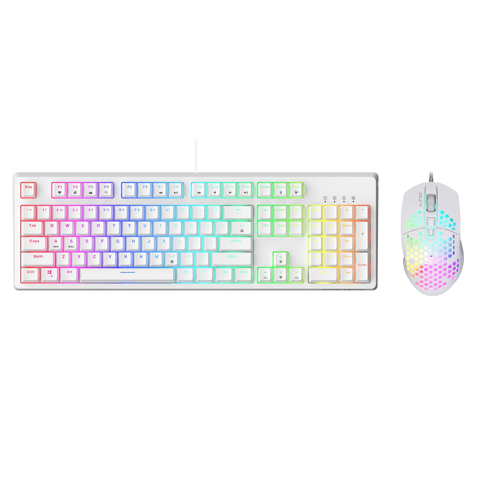 LTC Circle Pit HM-001 RGB Gaming Mouse & LTC NB1041 Nimbleback RGB Wired 104-Key Hot-Swappable Mechanical Keyboard（Red Switch） Bundle