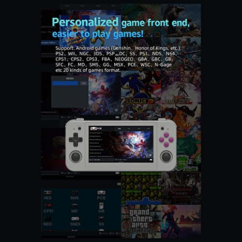 Ottima RG505 Handheld Game Console, 4.95-inch Portable Video Games Console for Boys Adults, 4+128G Retro Arcade Console (No Games) - Turquoise