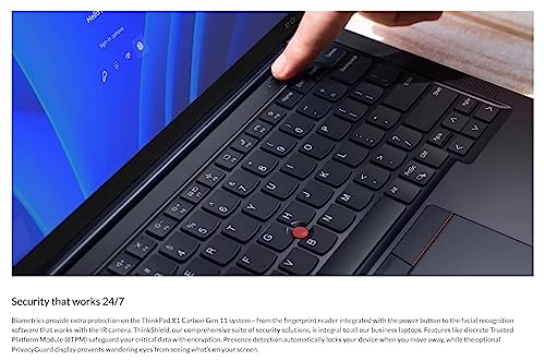 Lenovo Gen 11 ThinkPad X1 Carbon Laptop with Intel Core i7-1365U vPro Processor, 14" WUXGA 100% sRGB Anti-Glare Touchscreen, 16GB LPDDR5 RAM, 1TB Gen4 Performance SSD, Thunderbolt, and Windows 11 Pro