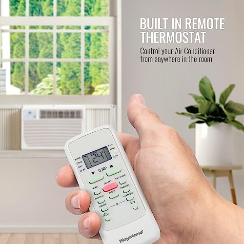 Keystone 12,000 BTU 230V Window-Wall Air Conditioner & 11,000 BTU Heater with Smart Remote Control, Window AC and Heater with Dehumidifier Function for Medium Sized Rooms up to 550 Sq.Ft.