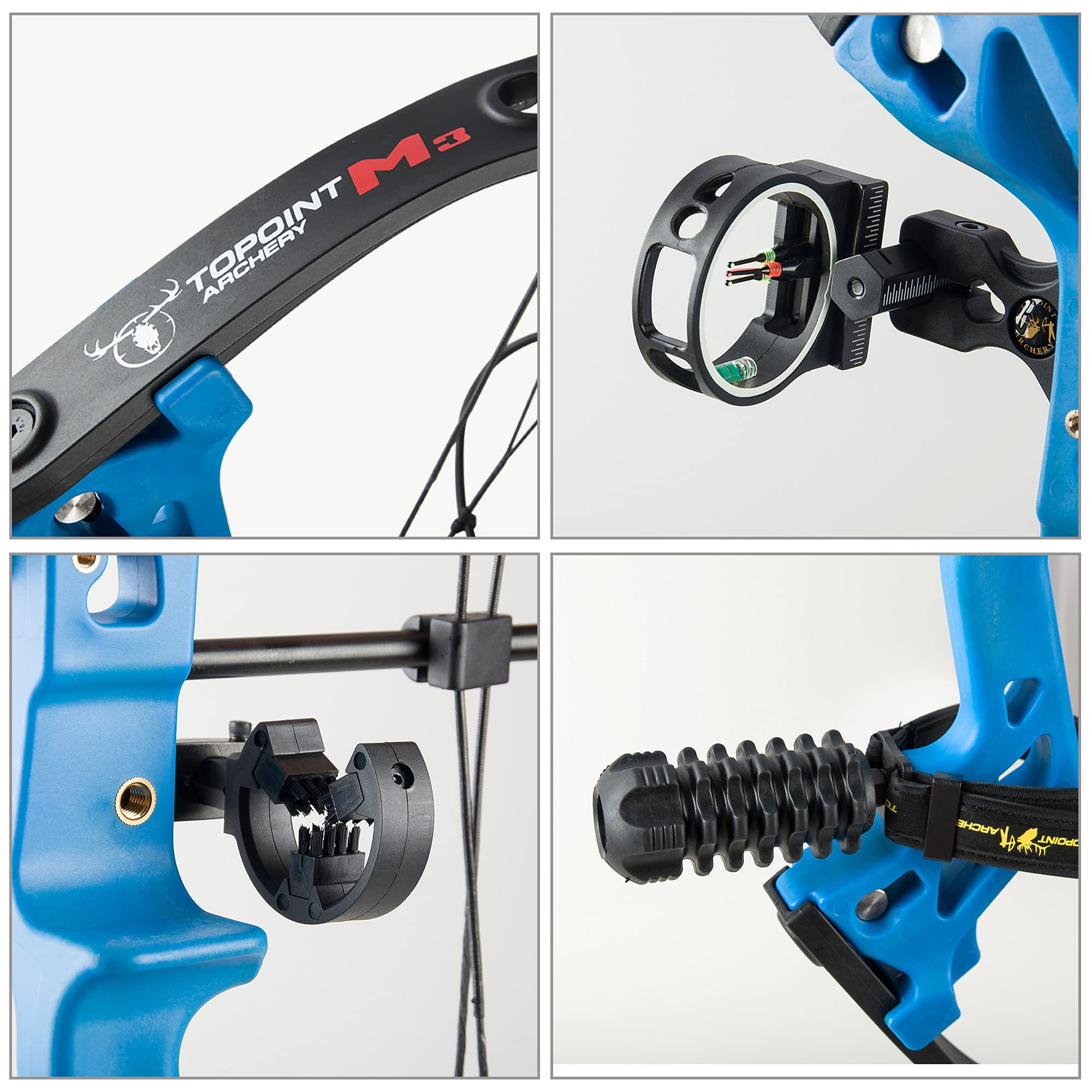 NC DJH Archery Compound Bow Package and Arrows for Kids Beginners 17"-27" Draw Length,10-30 Lbs Draw Weight Adjustable,260fps IBO Lightweight Design Bow Shooting (PRO Package-Blue)