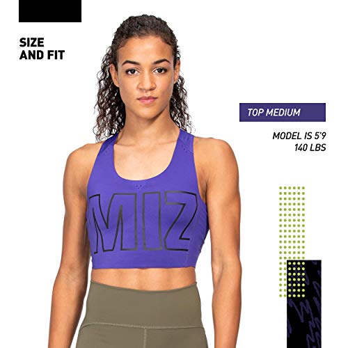 Mizuno Longline Sports Bra by x Ronda Rousey, Aero Crop Bra, Workout Tops for Women, Deep Blue, Medium