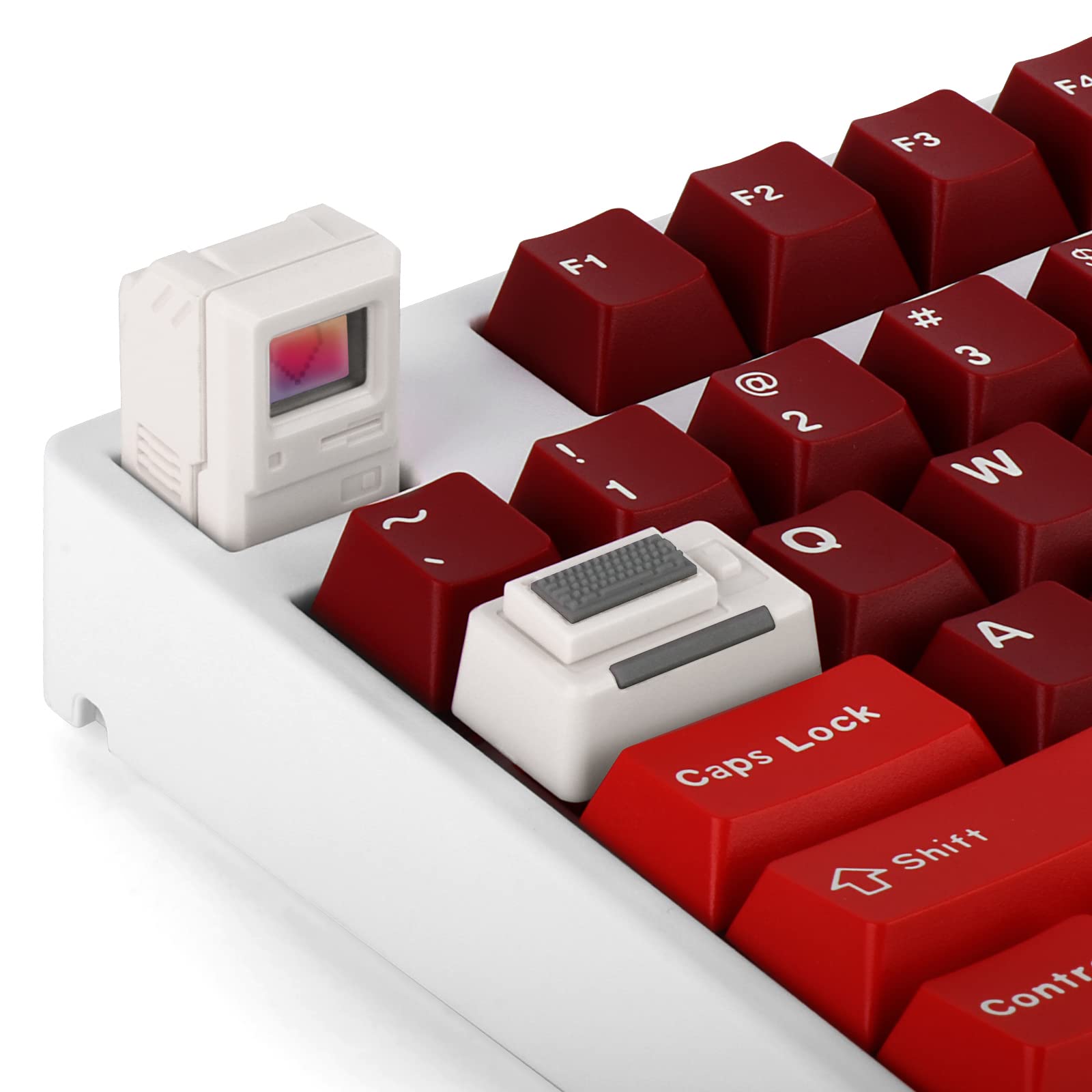 RunJRX Esc keycap and Tab keycap for Custom keycaps,Retro Magnetic Light Transmission Design,for Mechanical Gaming Keyboards Switchs(Gray)