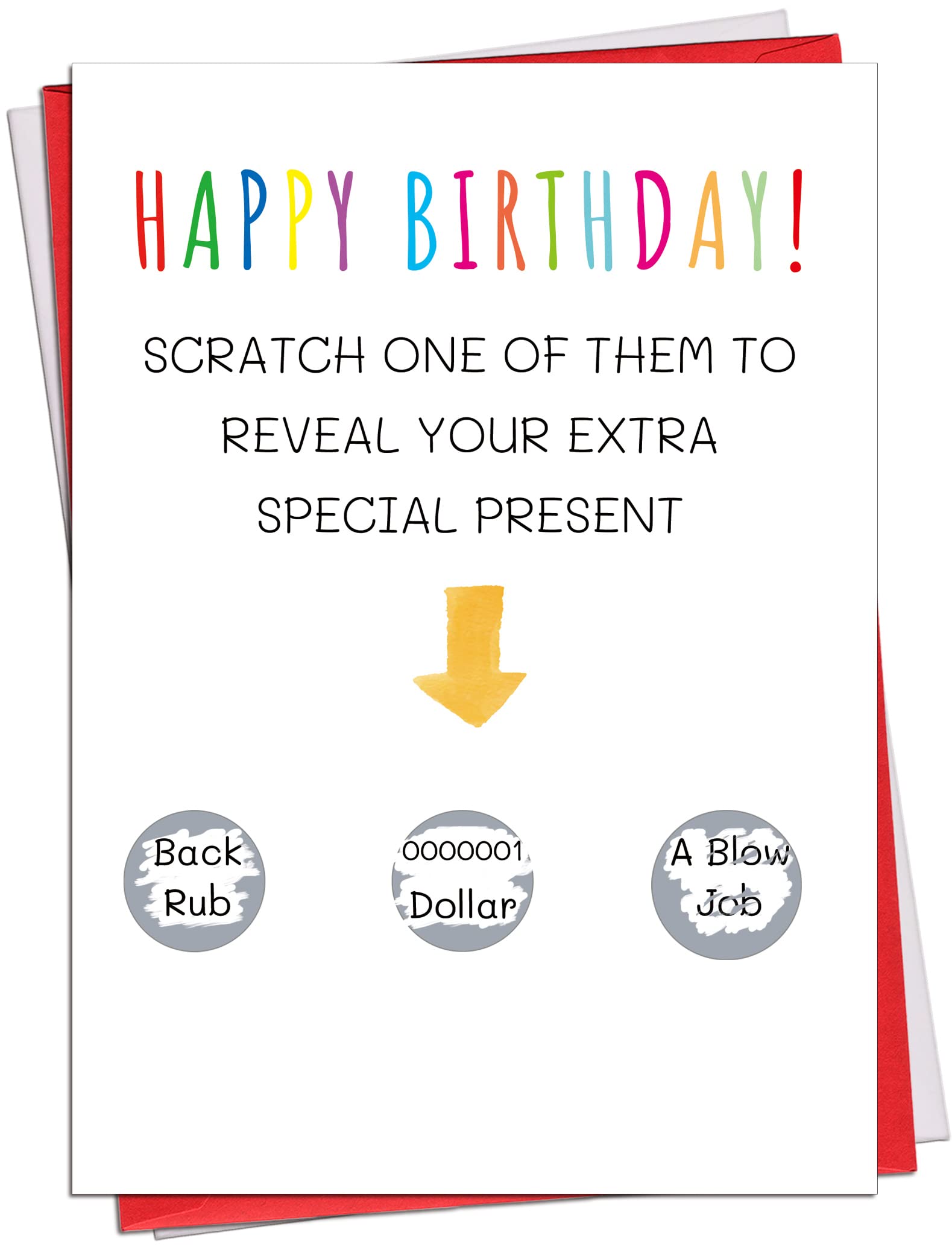Ikassong Funny Scratch off Birthday Card for Him Men Boyfriend Husband Lover 5.3 x 7.6 with 2 Envelopes