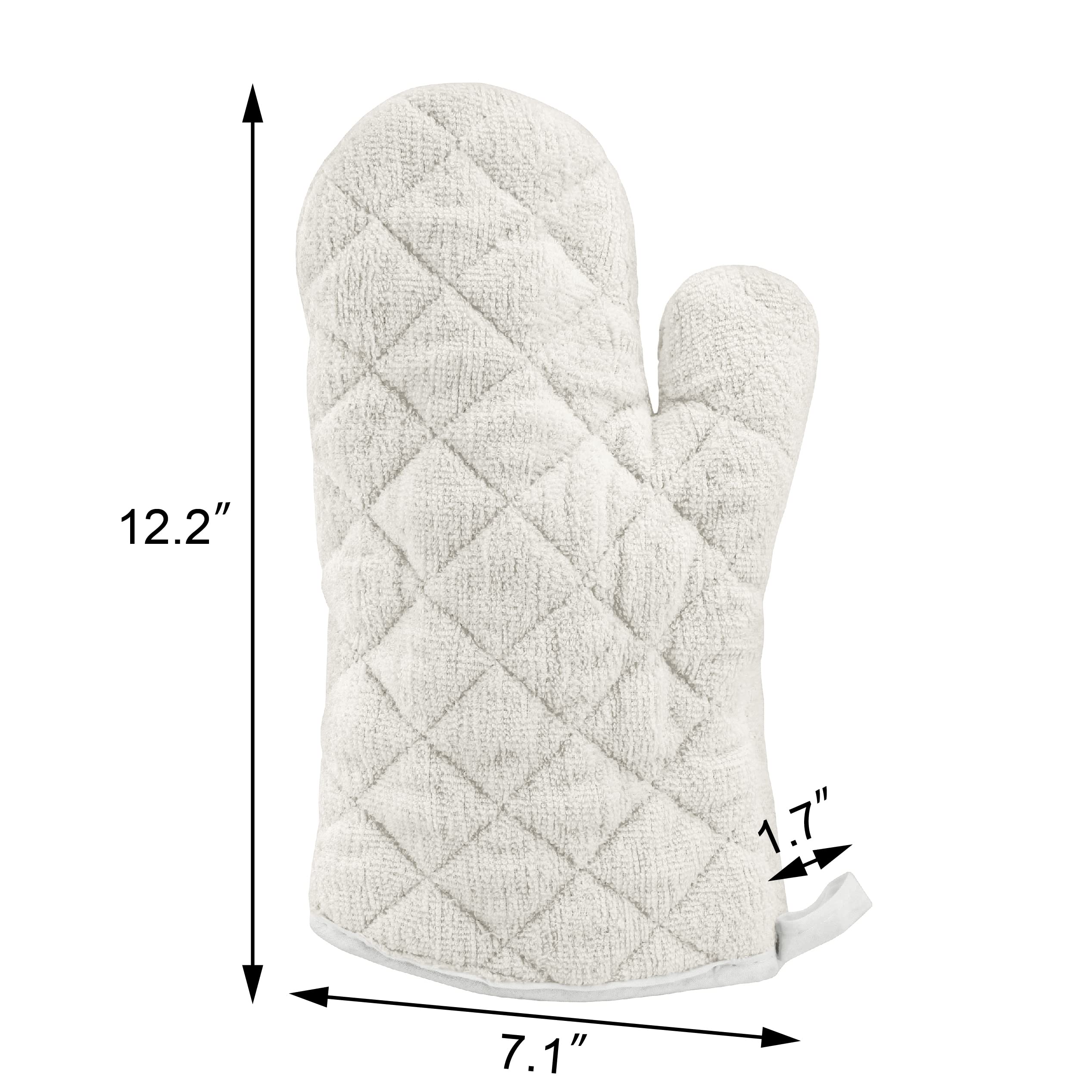 New Star Foodservice 32123 Terry Cloth Oven Mitts, Up to 400F, 13-Inch, Set of 2