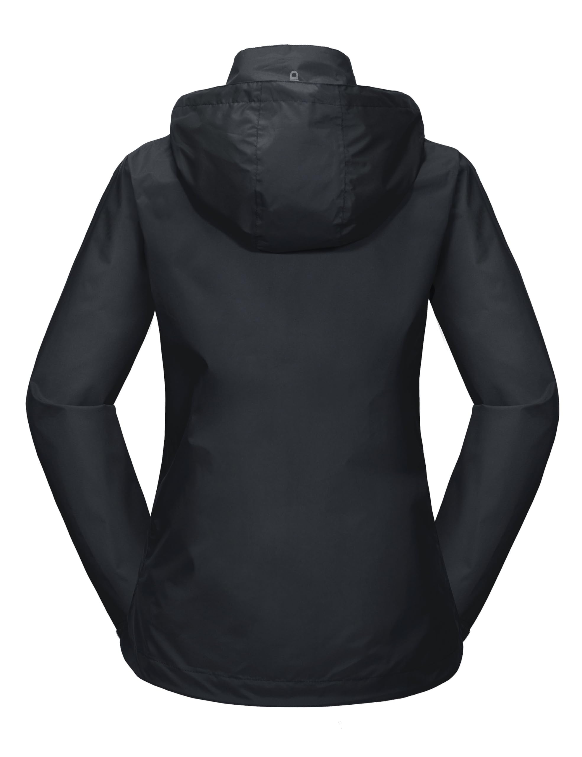 Little Donkey Andy Women’s Lightweight Waterproof Rain Jacket Outdoor Windbreaker Rain Coat Shell for Hiking, Travel Black L