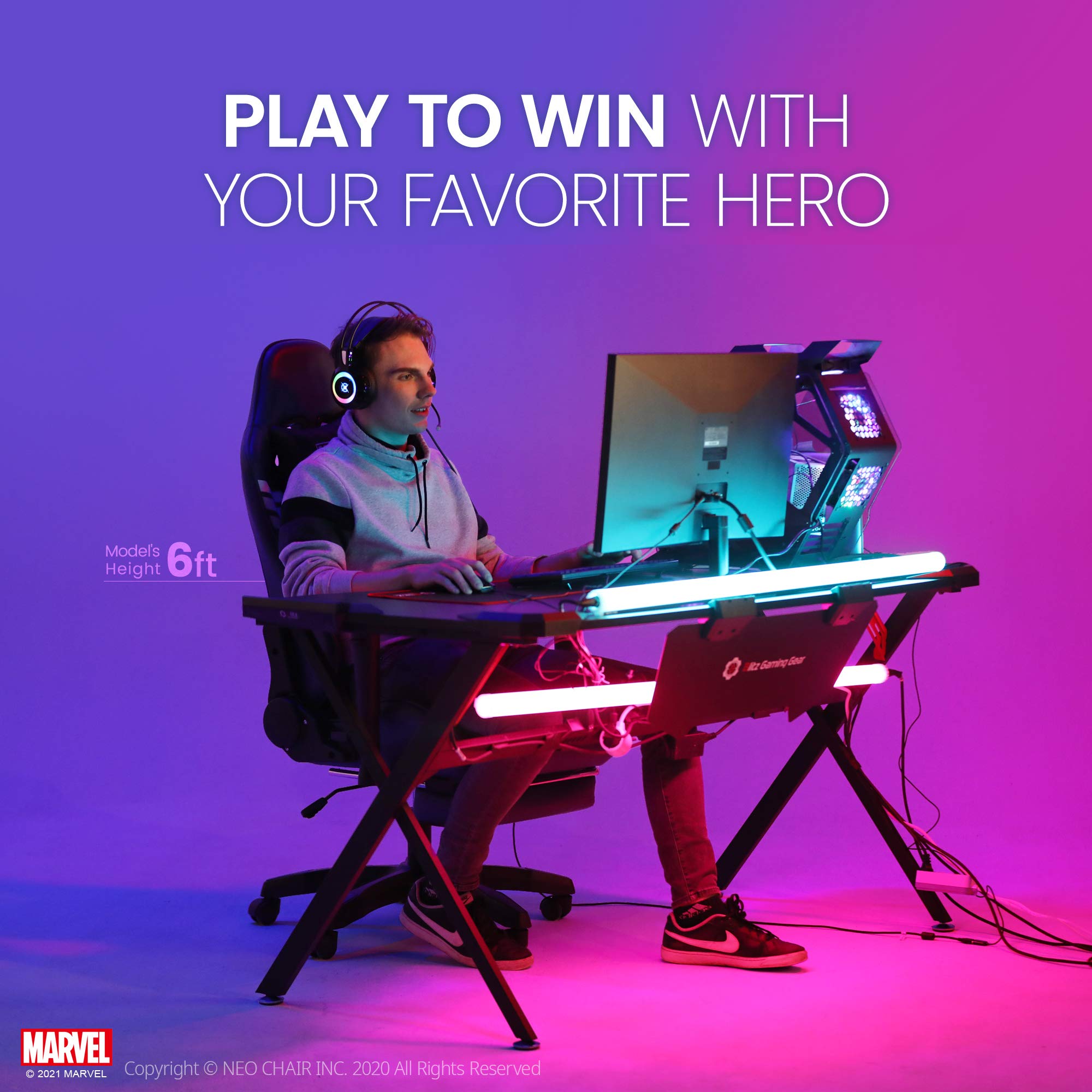 Marvel Avengers Gaming Chair Desk Office Computer Racing Chairs - Adults Gamer Ergonomic Game Reclining High Back Support Racer Leather (Spider Man, Red (M))