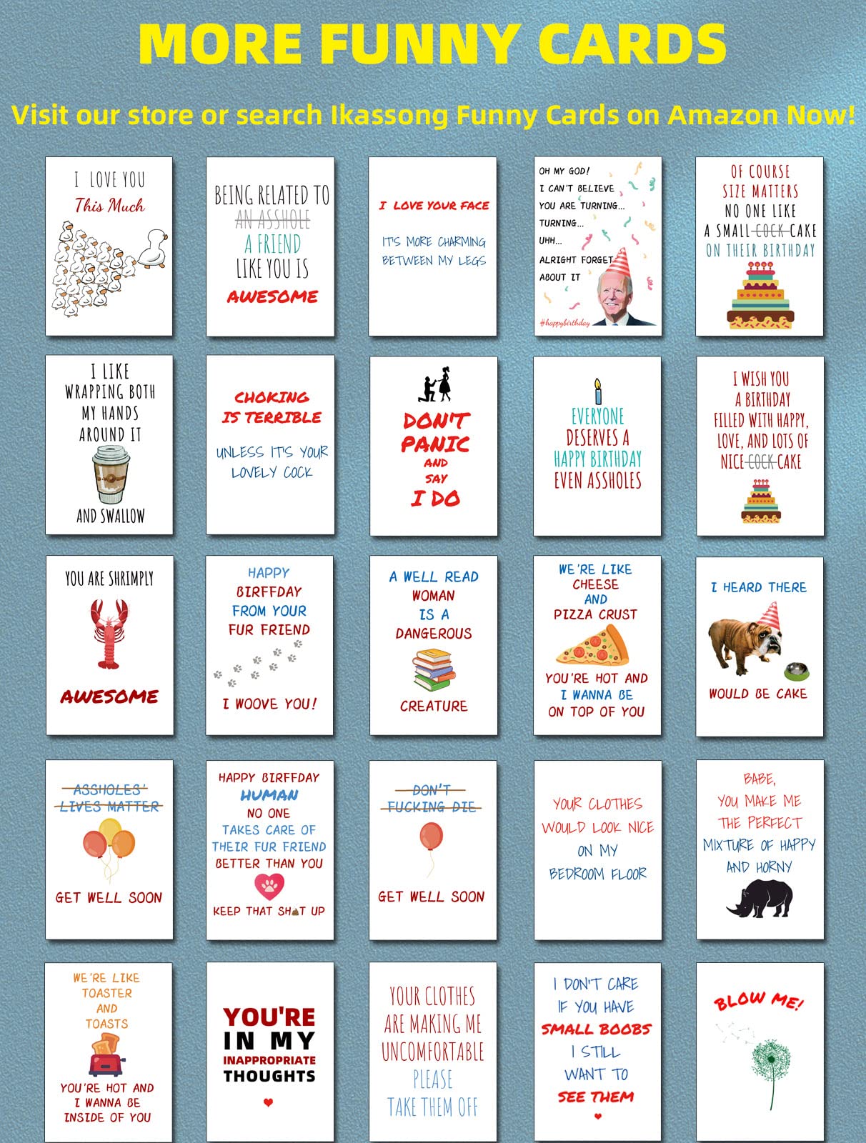 Ikassong Funny Card for Mom Birthday Mother's Day 5.3 x 7.6 with 2 Envelopes
