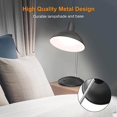 LEPOWER Metal Desk Lamp, Modern Study Table Lamps, Adjustable Office Desk Reading Light for Living Room, Bedroom and Office