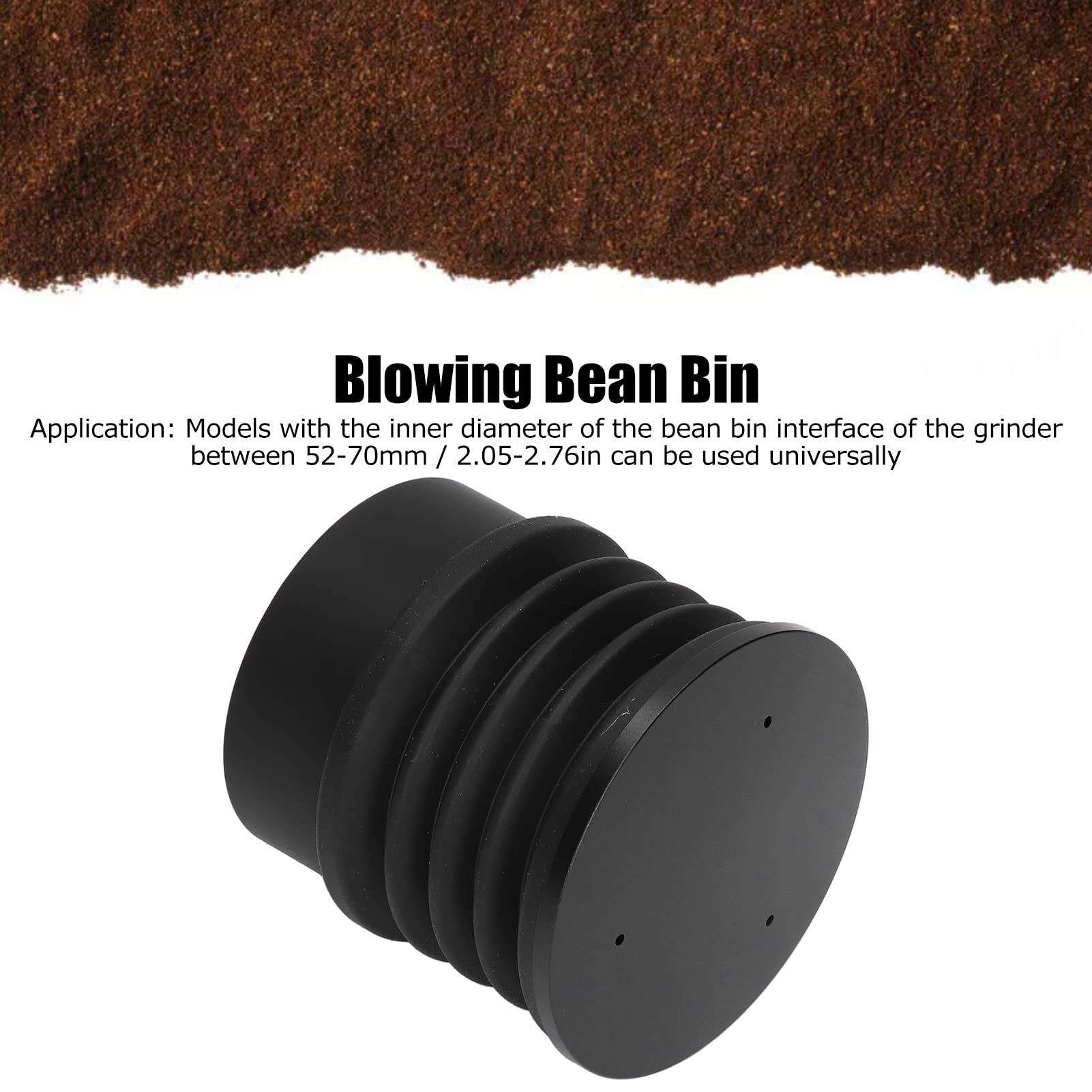 Junlucki Grinder Blowing Bean Bin, Silicone Coffee Grinder Blowing Tool Hand Pressure Powder Blowing Bean Bin Grinder Bean Funnel Universal Coffee Grinder Cleaning Tool for 52β70MM Grinder