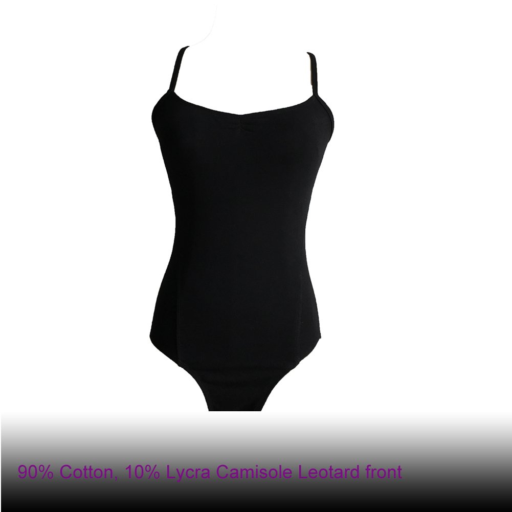 Limiles Women Lace Back Camisole Leotard Ballet Dance, Black, XL
