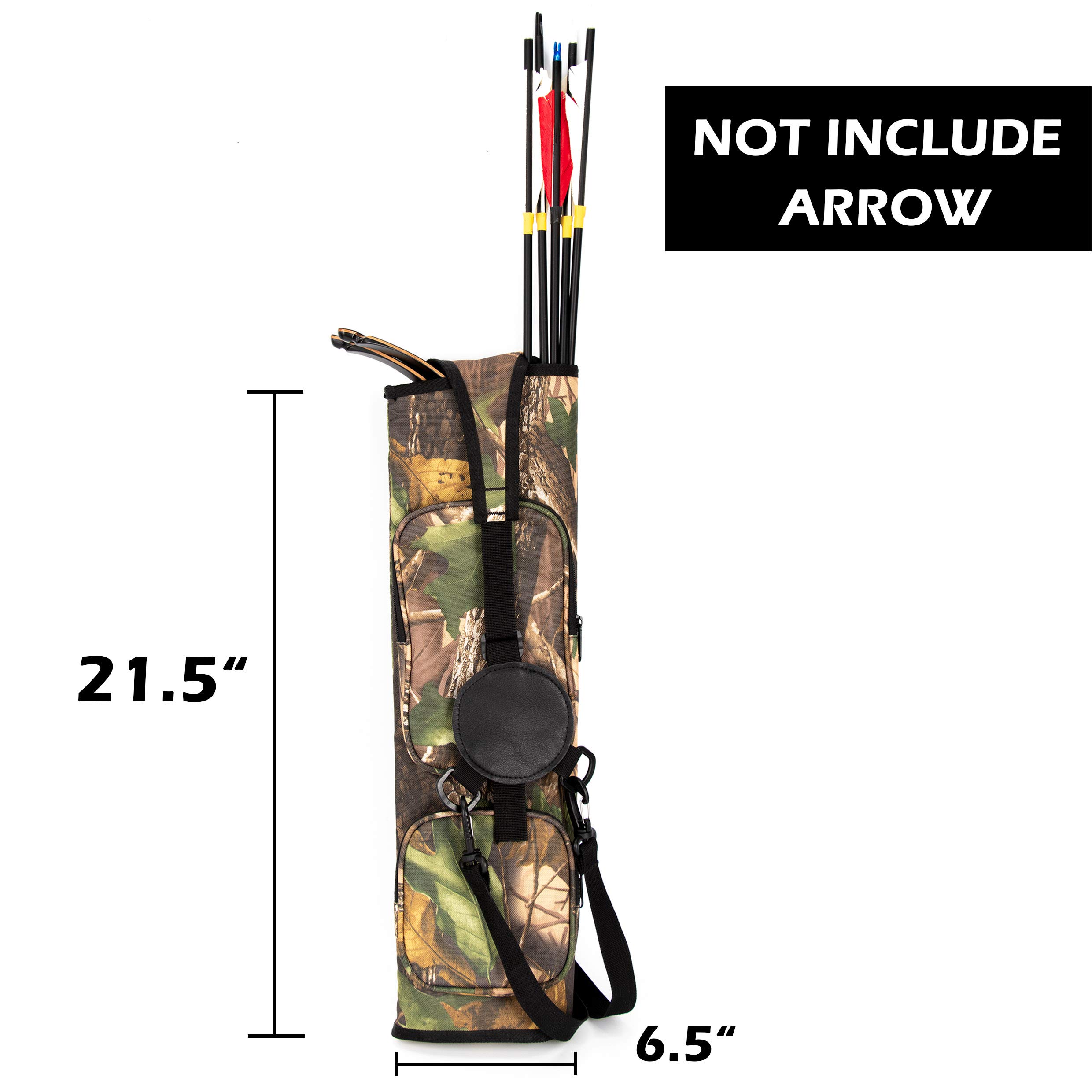 JEKOSEN Back Arrows Quiver Holder Shoulder Bag Hanged Target Shooting Quiver for Arrows with Front Pockets(Camouflage)