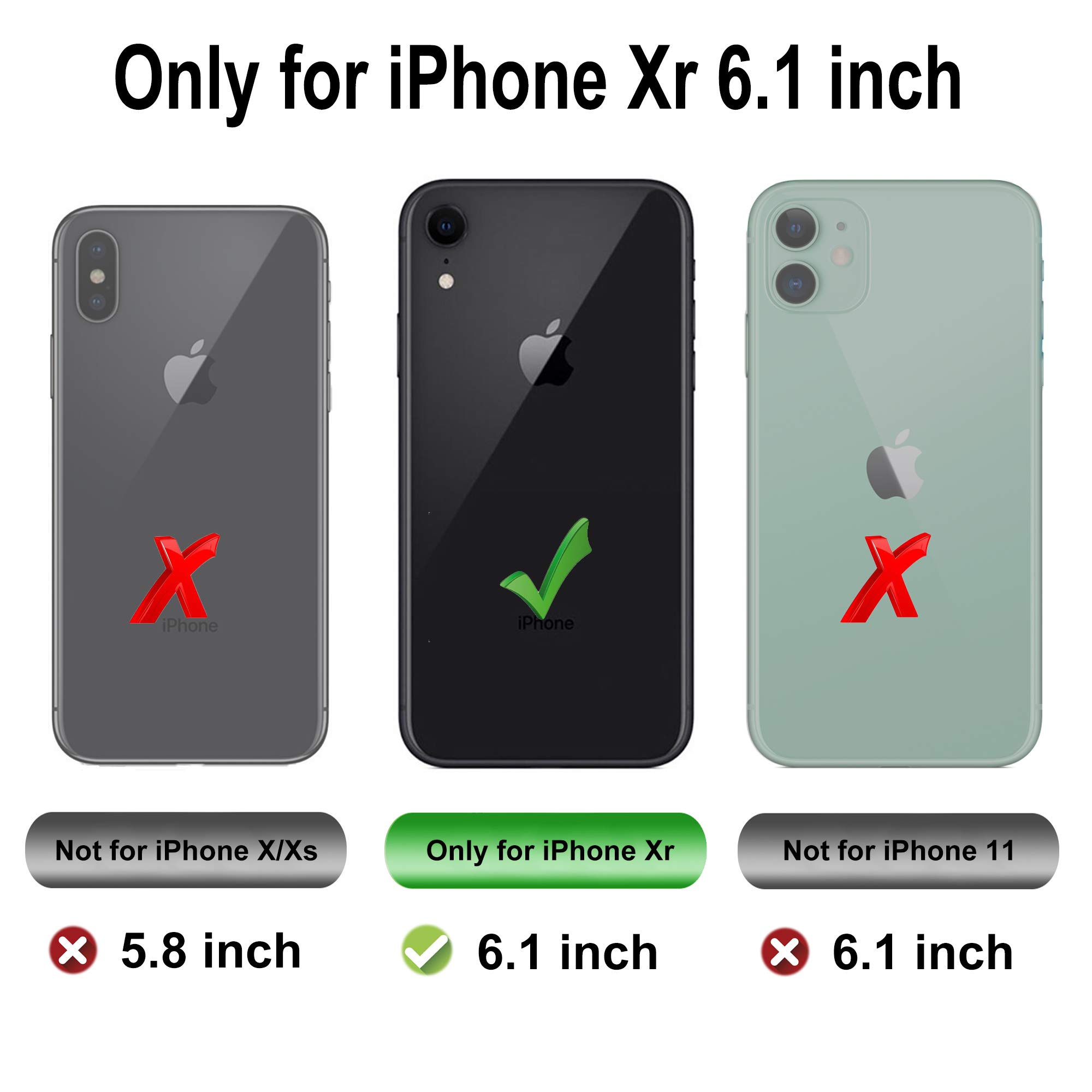 Janazan iPhone XR Waterproof Case, 360 Full Body Clear Protective Case with Built-in Screen Protector, Waterproof Shockproof Snowproof Dustproof for iPhone Xr (Black/Clear)