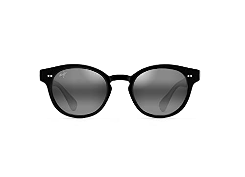 Maui Jim Men's and Women's Joy Ride Polarized Classic Sunglasses, Black with Crystal/Neutral Grey, Medium